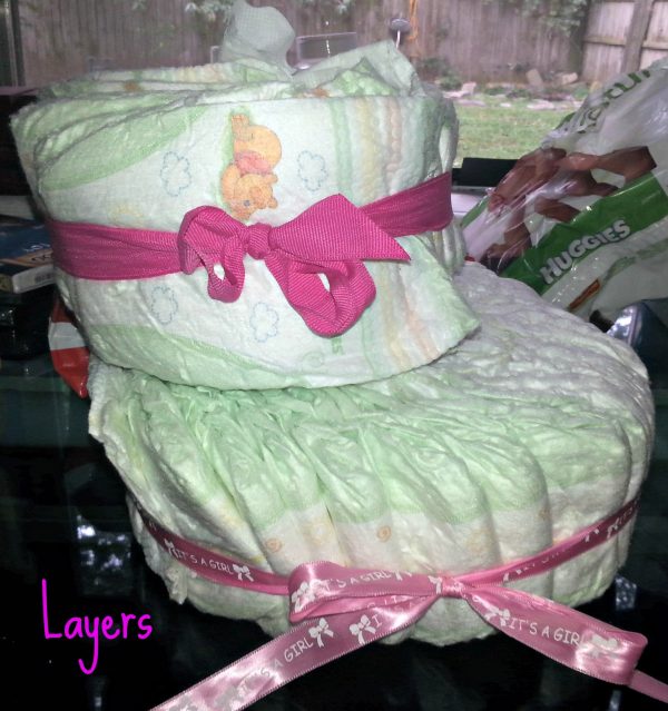Super Simple Diaper Cake with Step By Step Instructions - My Crafty Zoo